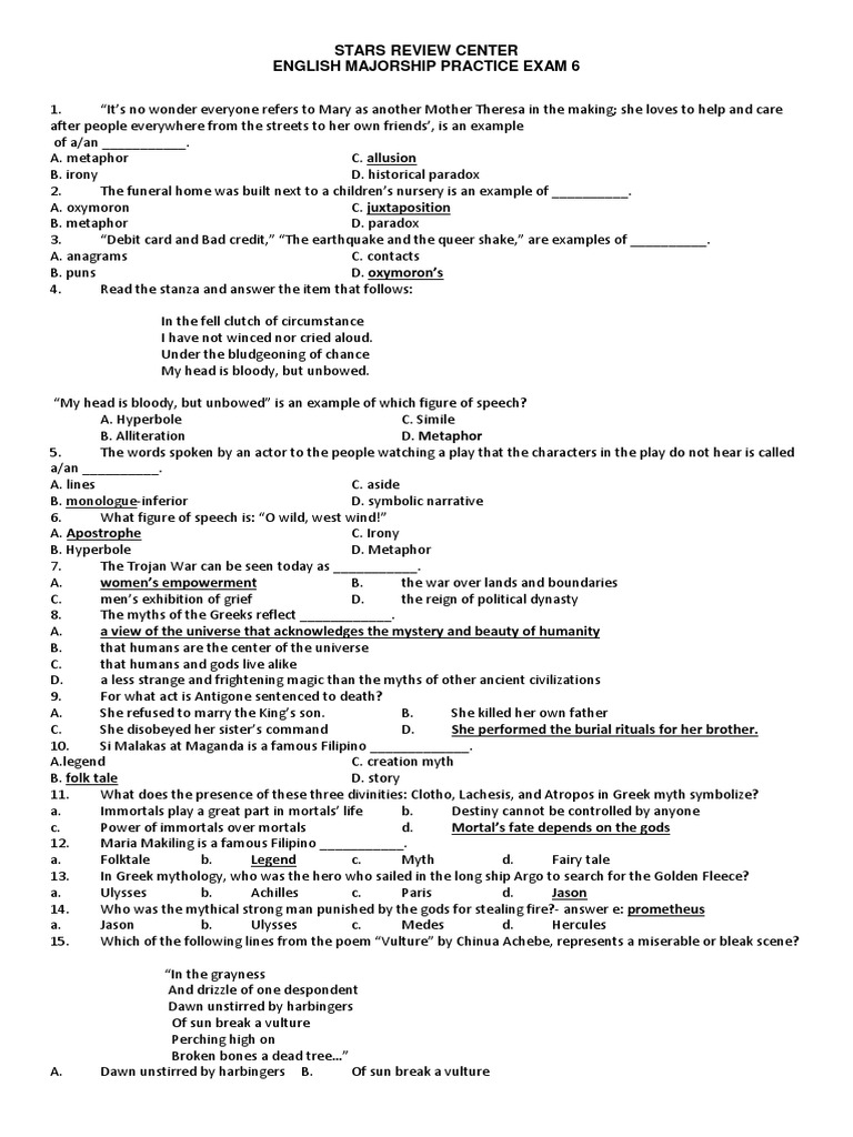 English Majorship 6 | PDF | Narration | Rhyme