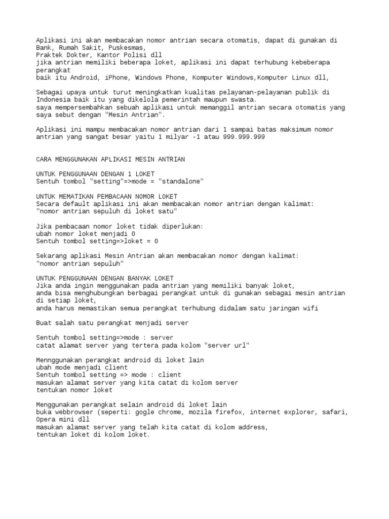 Tutorial Mesin Antrian | PDF