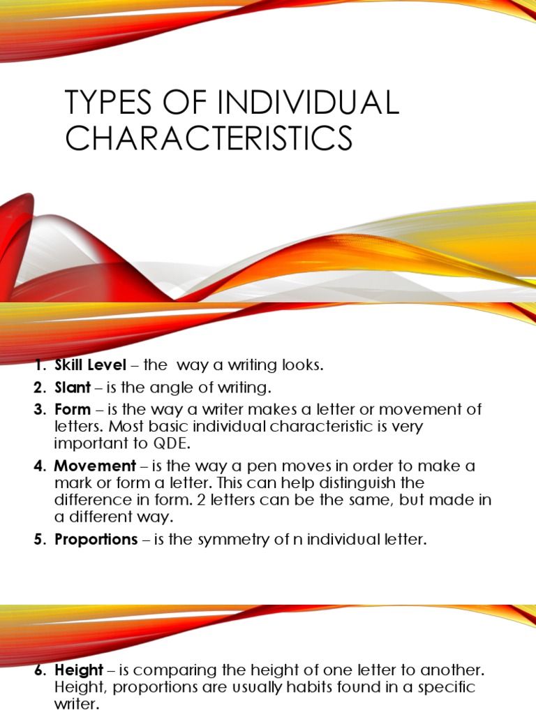 Types of Individual Characteristics | PDF