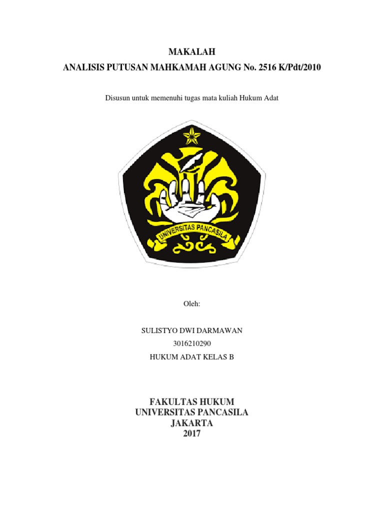 ANALISIS PUTUSAN MAHKAMAH AGUNG No | PDF ANALISIS PUTUSAN MAHKAMAH AGUNG No | PDF