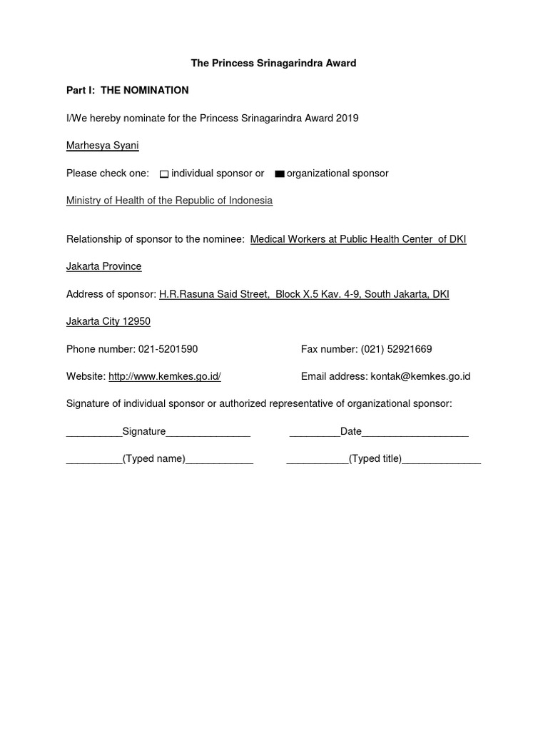 The Princess Srinagarindra Award - Marhesya Syani | Download Free PDF ...