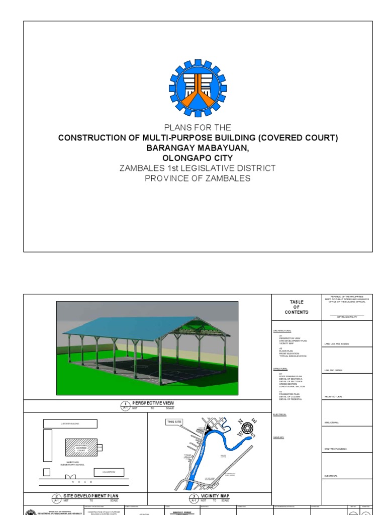 Multi-Purpose Covered Court Plans | PDF | Civil Engineering | Economic ...