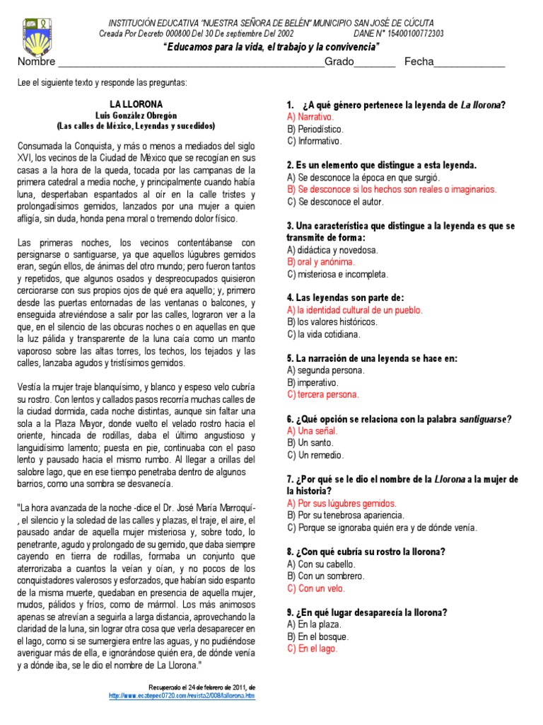 Lectura La Llorona | PDF