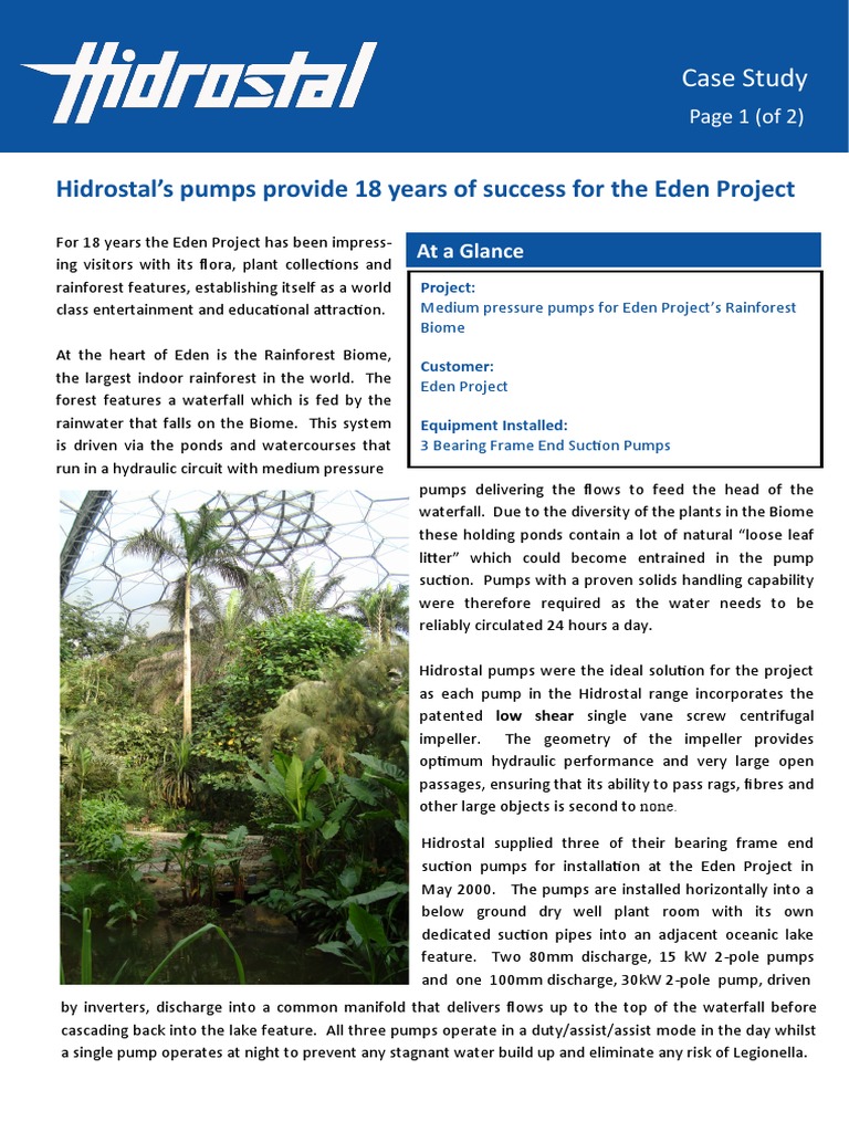 Eden Project Case Study | PDF | Pump | Gas Technologies