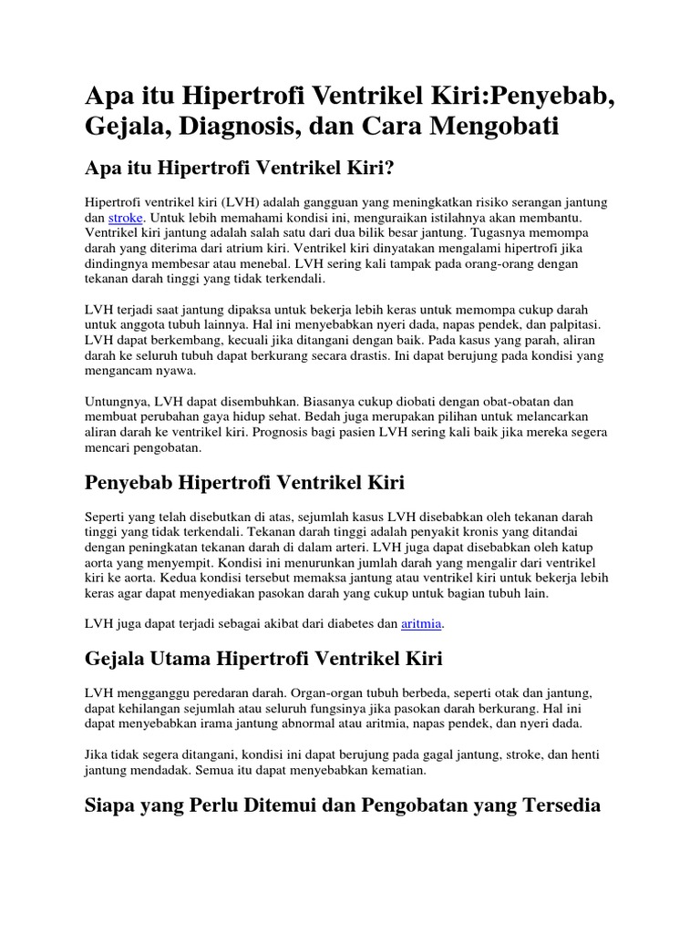 Memahami Hipertrofi Ventrikel Kiri | PDF