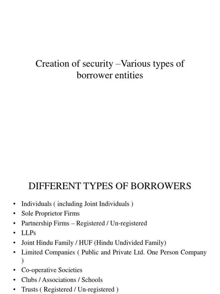 Types of Borrowers in Banking | PDF | Mortgage Law | Trust Law