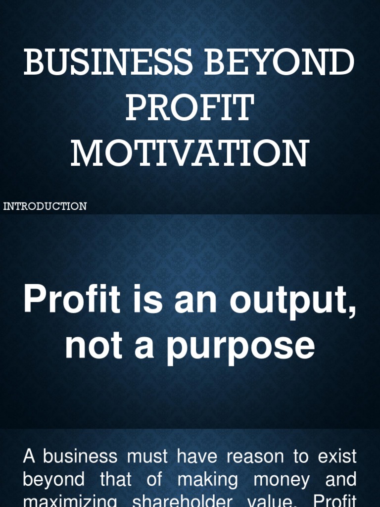 Purpose Beyond Profit in Business | PDF