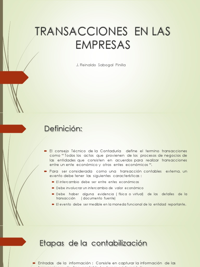 Presentacion Transacciones Contables | PDF | Contabilidad | Estado ...