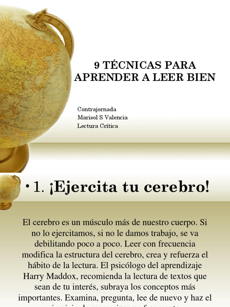 9 Técnicas para Aprender A Leer Bien | PDF | Epistemología | Aprendizaje
