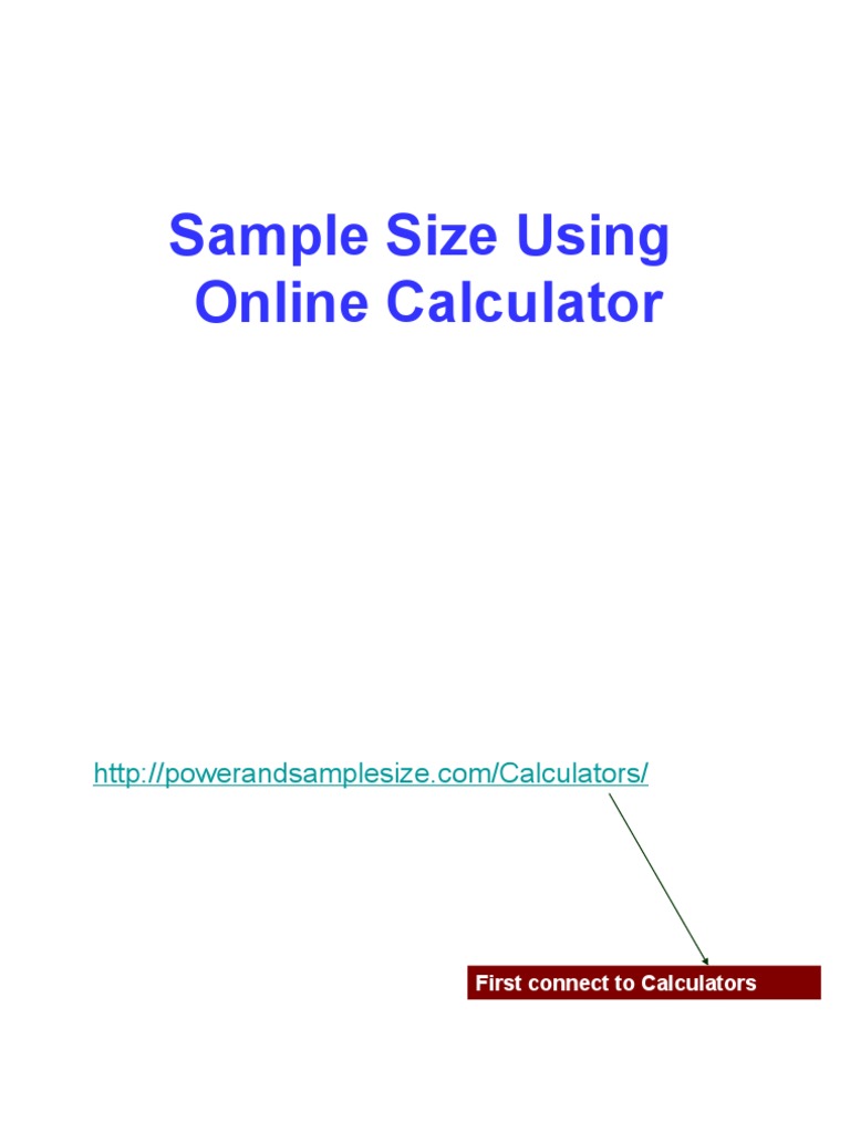 Sample Size Using Calculator | PDF | Sample Size Determination ...