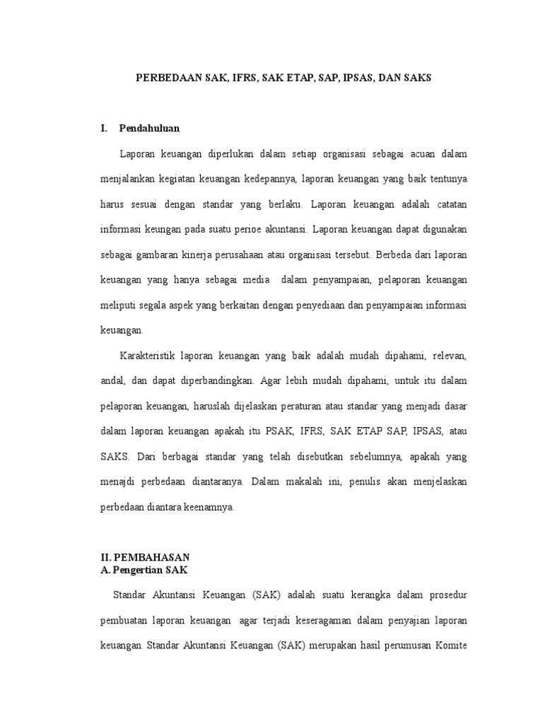 Adoc - Tips - Perbedaan Sak Ifrs Sak Etap Sap Ipsas Dan Saks | PDF