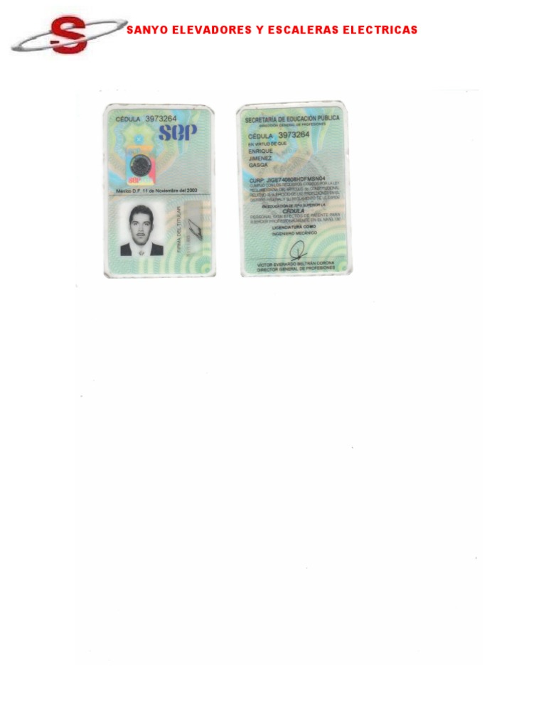 Cedula Profesional Enrique 2020 PDF | PDF