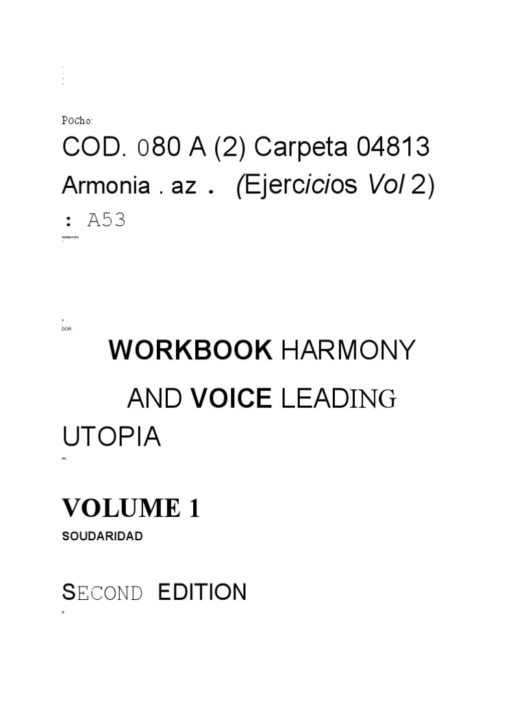 Workbook Harmony and Voice Leading Volume 1 PDF | PDF | Johann ...
