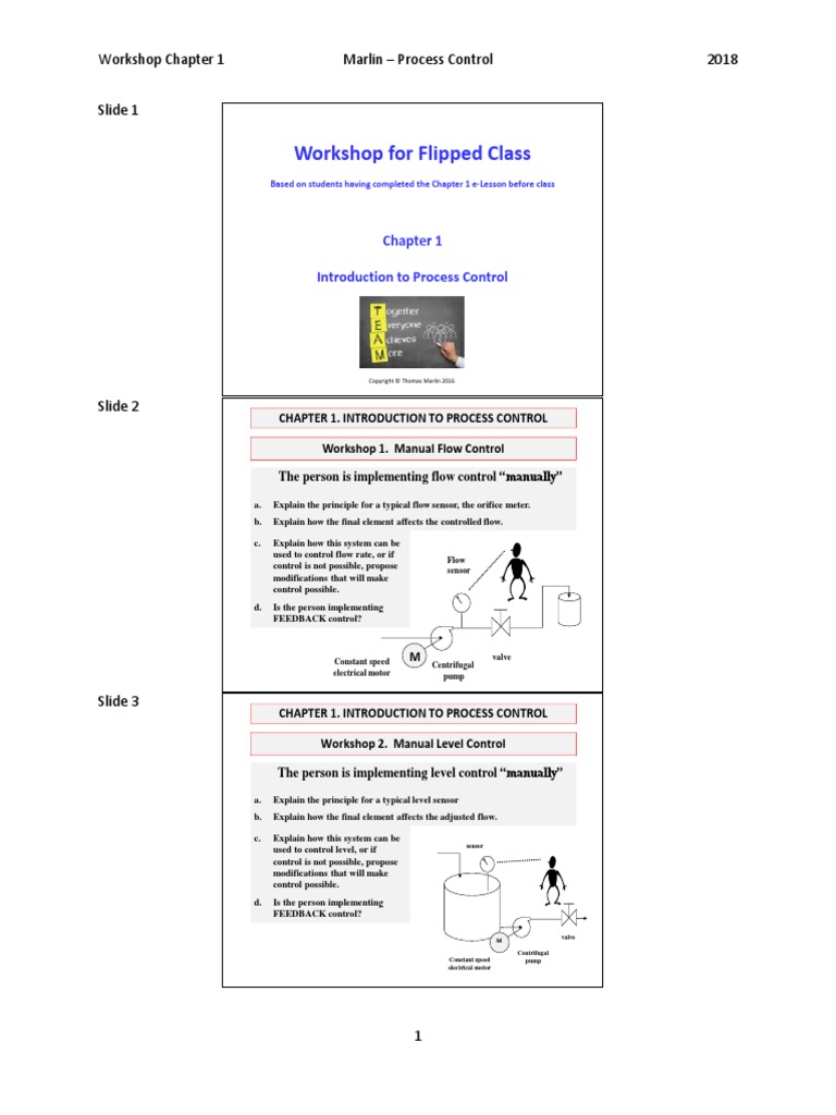 Chap 1 Workshop Handout | PDF | Process Control | Boiler