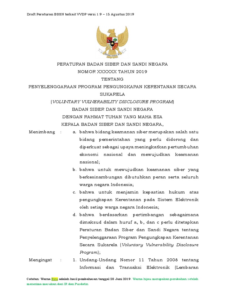 Formulir Tanggapan Draft VVDP v.1.9 | PDF