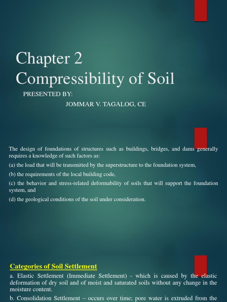 Chapter 2 - Compressibility of Soil.pptx | Soil | Geotechnical Engineering
