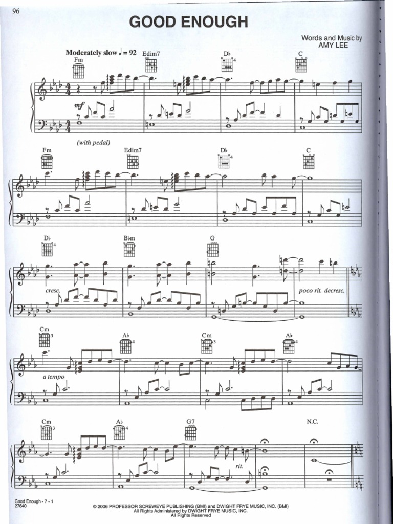 Evanescence - Good Enough | PDF