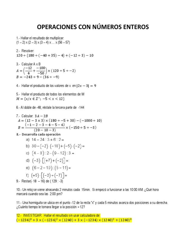 Operaciones en Z | PDF