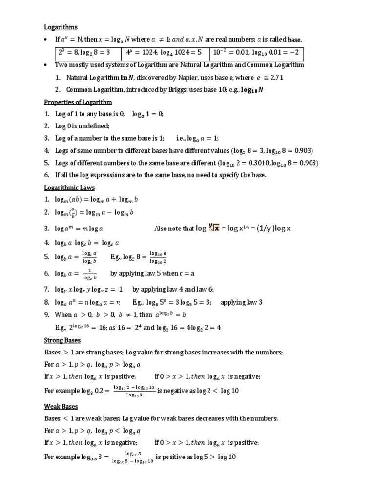 Logarithms Explained | PDF | Logarithm | Discrete Mathematics