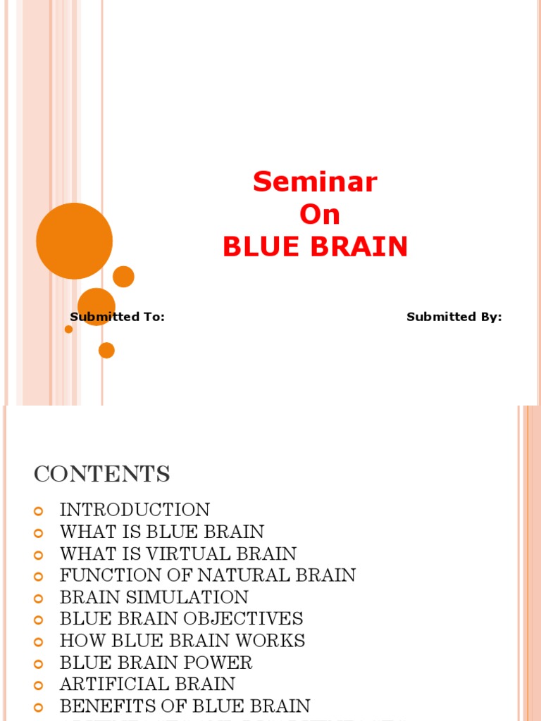Blue Brain | PDF | Human Brain | Brain