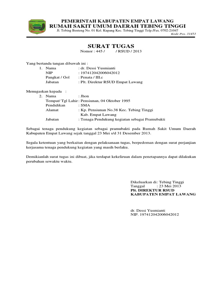 Surat Tugas | PDF