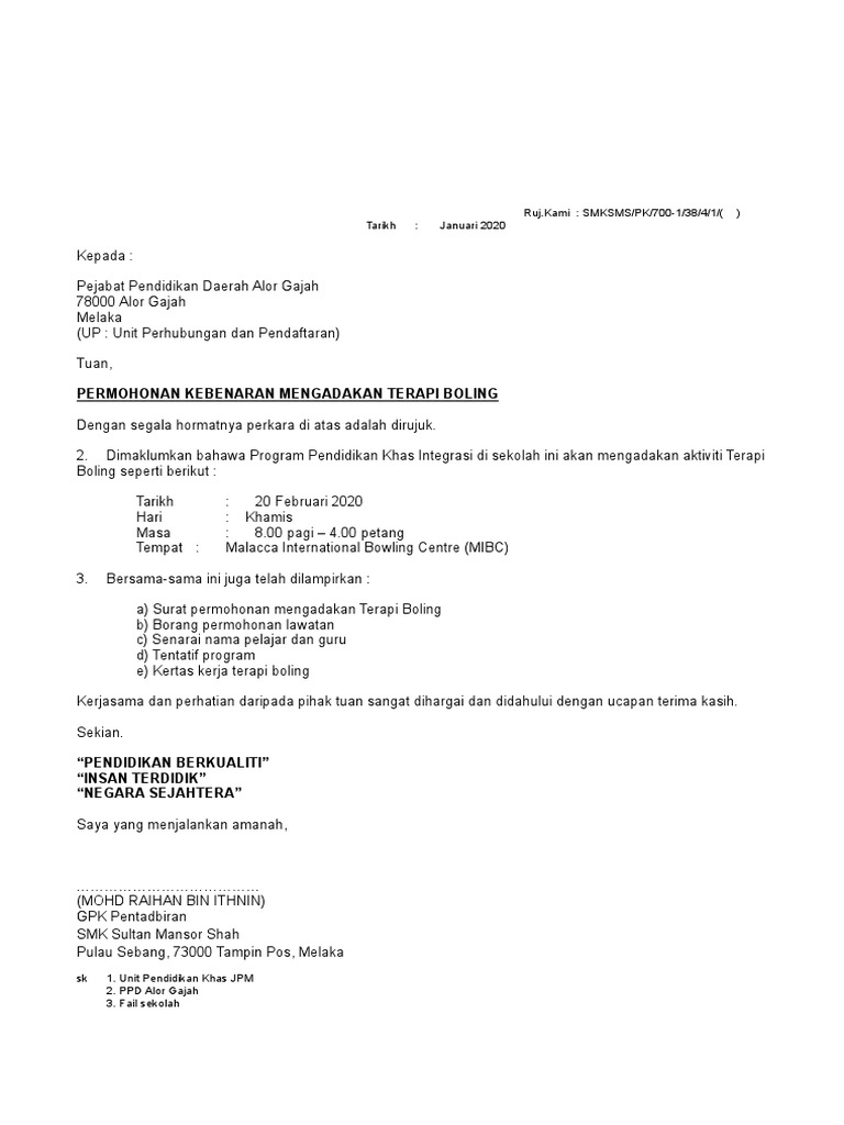 Kertas Kerja Terapi Boling 2020 | PDF