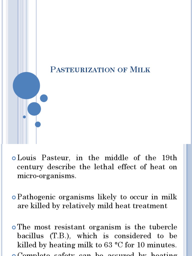 Pasteurization of Milk | PDF | Milk | Food And Drink