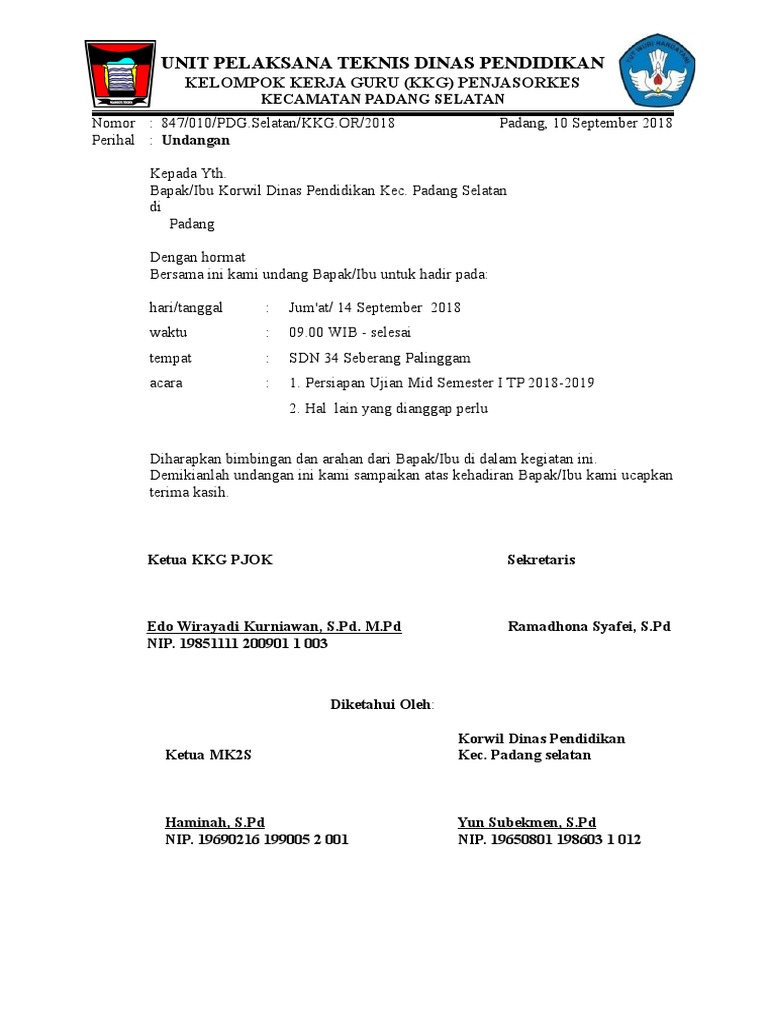 surat-undangan-SD GUGUS I | PDF