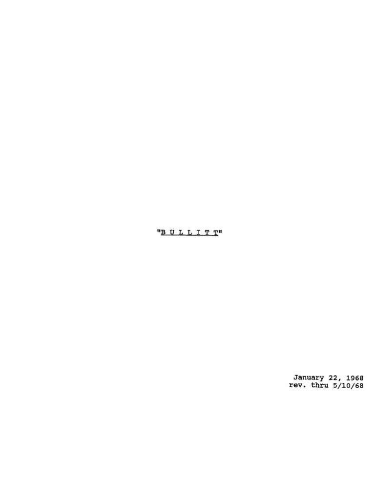 Bullitt Script 001 PDF | PDF