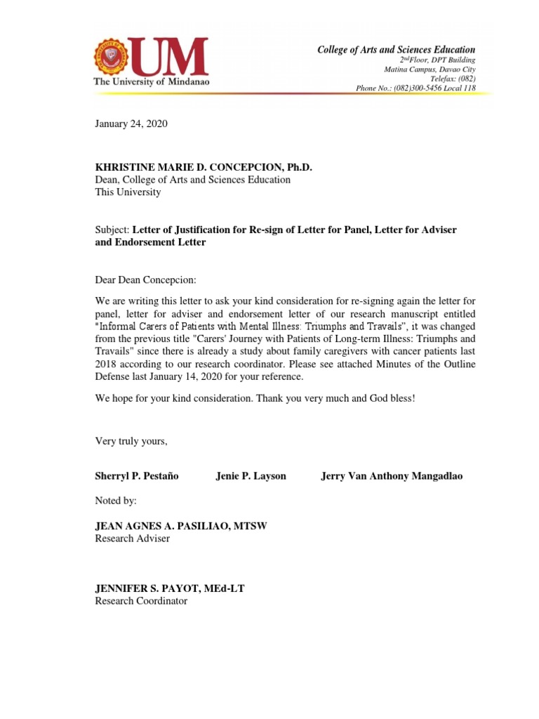 Justification Letter | PDF