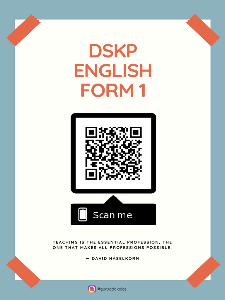QR Codes DSKP KSSM English F1 F2 F3 | PDF | Wellness