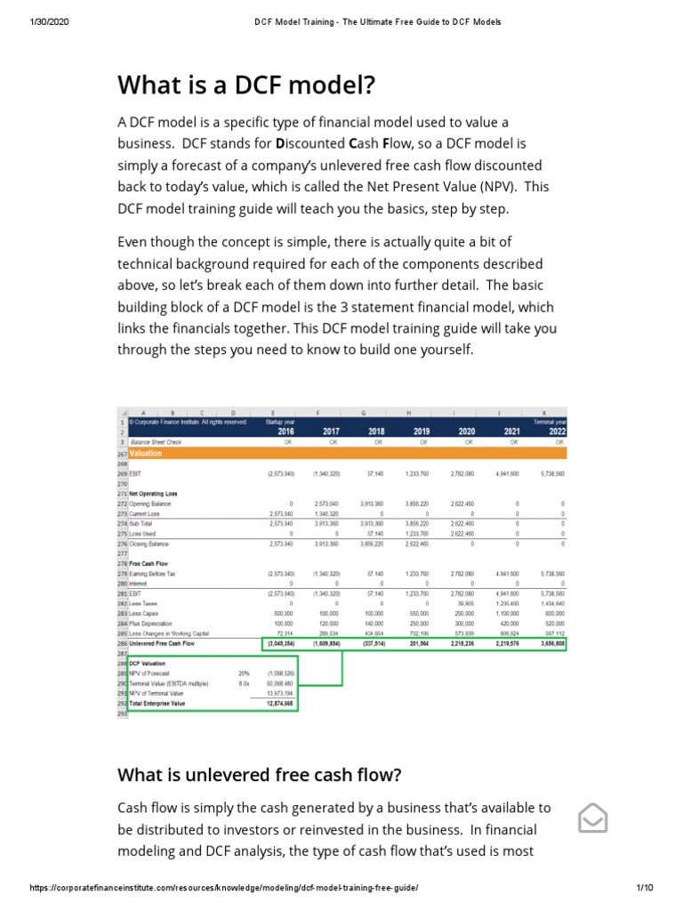 DCF Model Training - 4 | Download Free PDF | Discounted Cash Flow | Net ...
