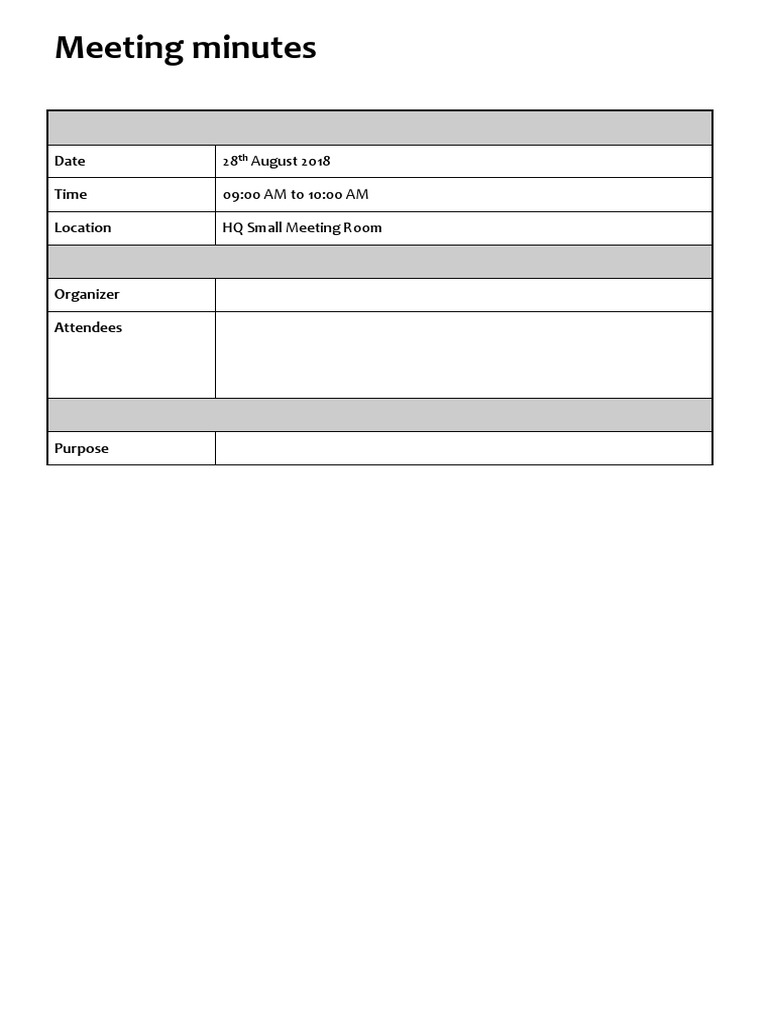 Meeting Minutes Template | PDF