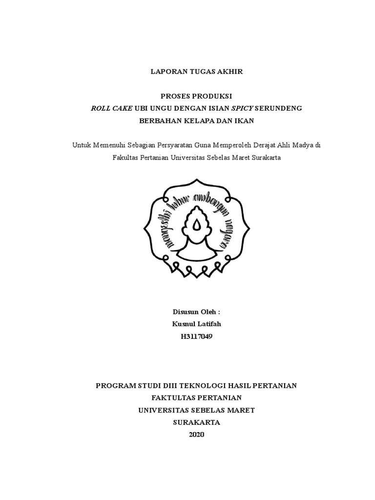 Formulasi dan Proses Produksi Roll Cake Ubi Ungu dengan Isian Spicy ...