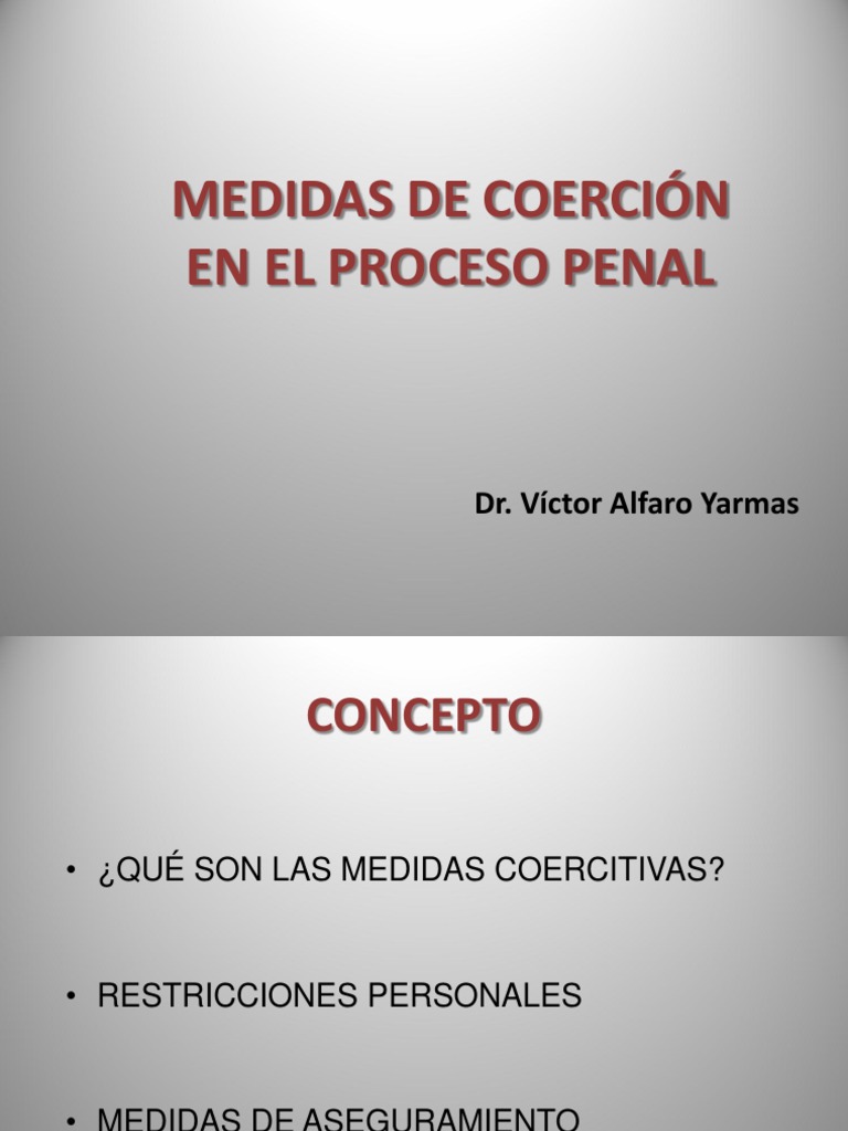 Medidas de Coerción en el Proceso Penal | PDF | Detención ...