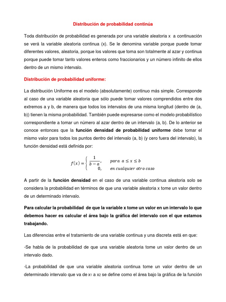Distribucion de Probabilidad Continua | PDF | Distribución normal ...
