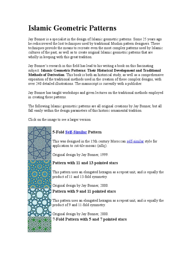 Islamic Geometric Patterns | PDF | Rectangle | Euclidean Plane Geometry