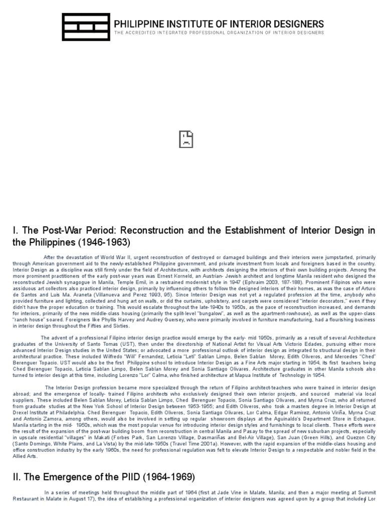 PIID Historyusudh | PDF | Interior Design | Philippines