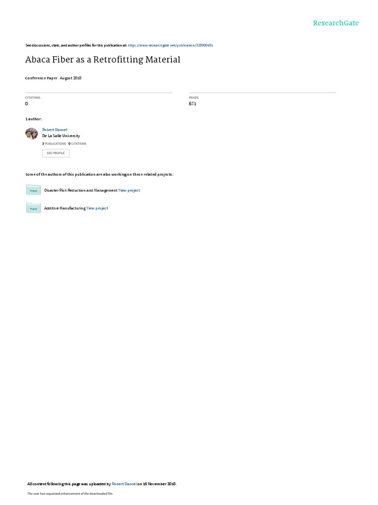 Abaca Fiber As A Retrofitting Material | PDF | Composite Material | Epoxy