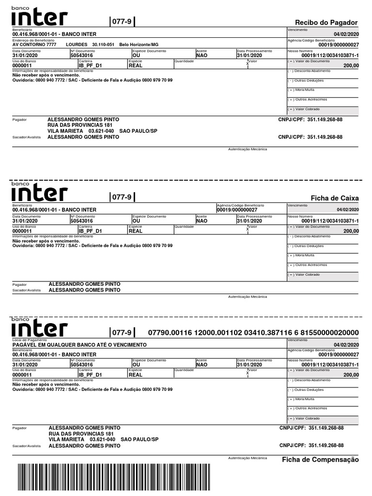 Boleto PDF | PDF | Brasil | Business