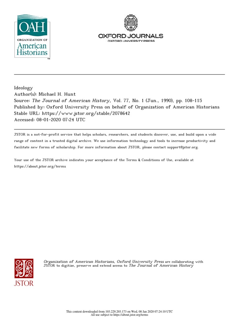 Michael H. Hunt - Ideology PDF | PDF | Ideologies | Corporatism