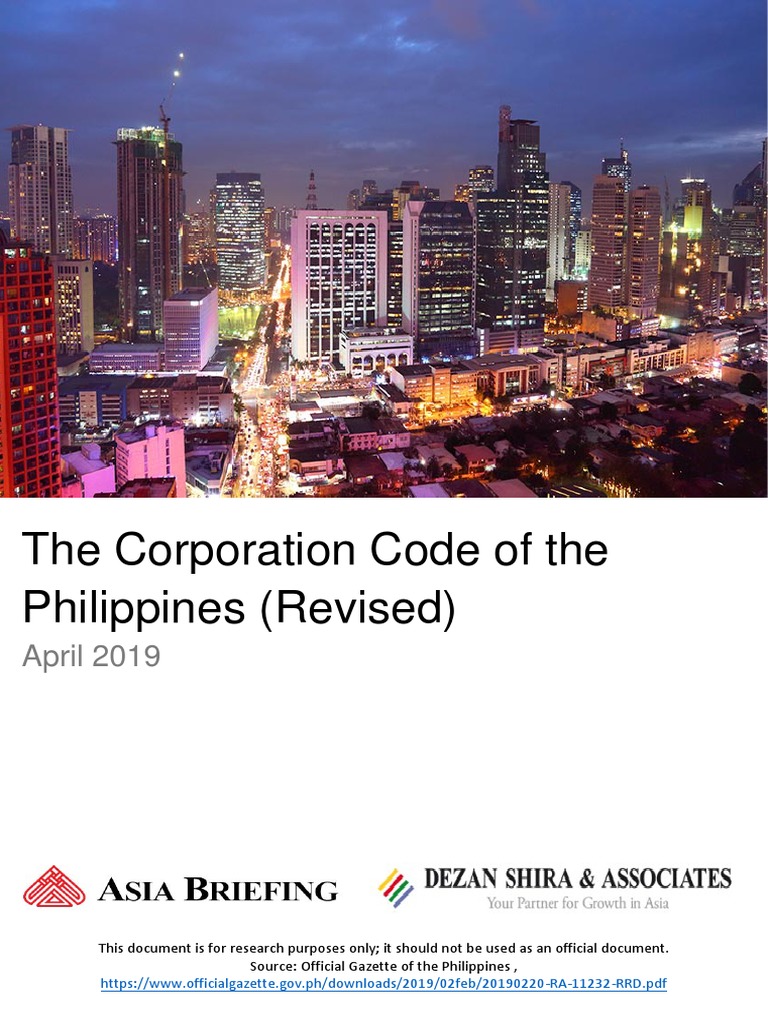 The Corporation Code Revised 2019 - The Philippines-1 PDF | PDF | Board ...
