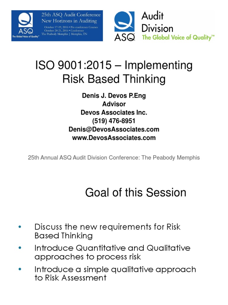 Implementing Risk Based Thinking | PDF | Risk Assessment | Risk
