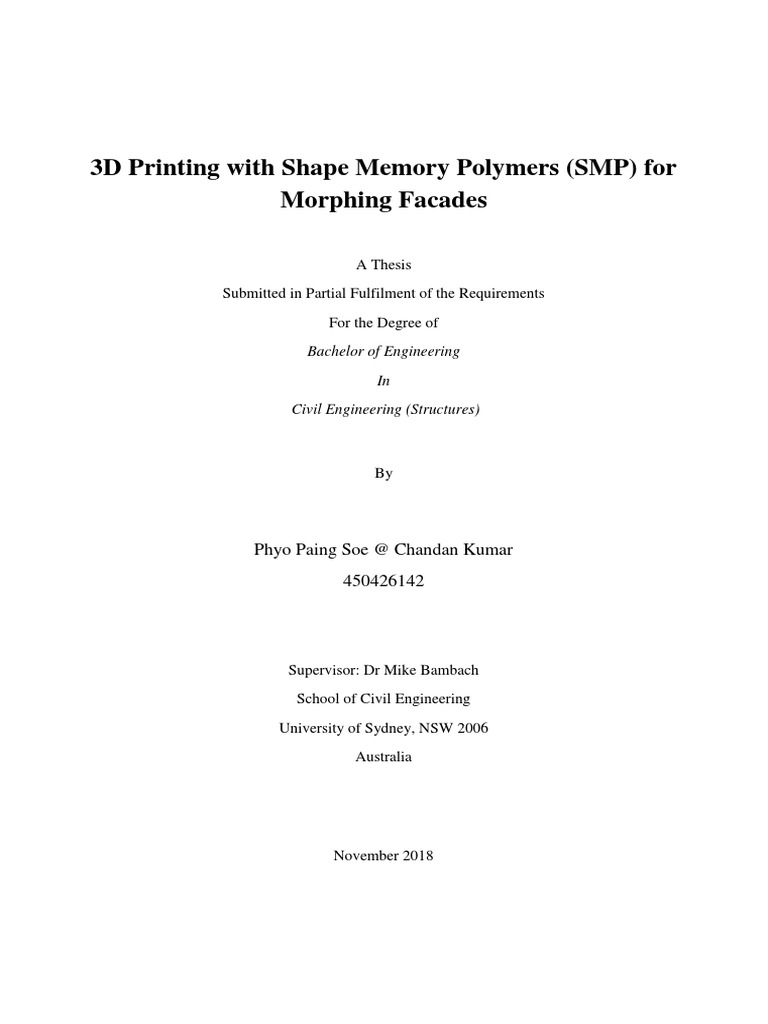 3D Printing With Shape Memory Polymers (SMP) For Morphing Facades | PDF ...