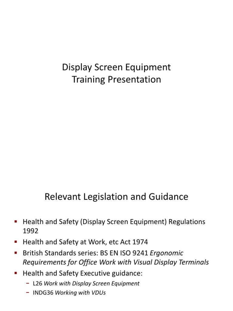 Display Screen Equipment Training Presentation - 2 | PDF | Chair ...