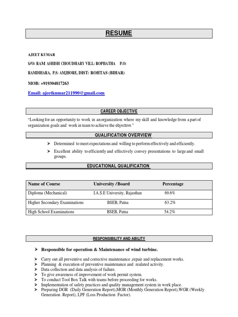 Resume Ajeet Kumar | PDF | Business