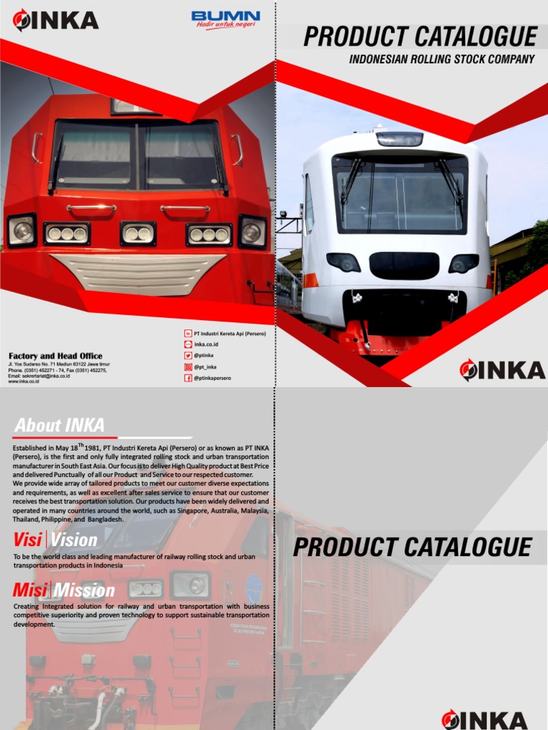Product Catalogue PT INKA (Persero) 2019 | PDF | Passenger Car (Rail ...