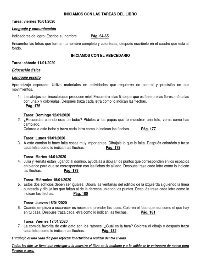 Iniciamos Con Las Tareas Del Libro | PDF