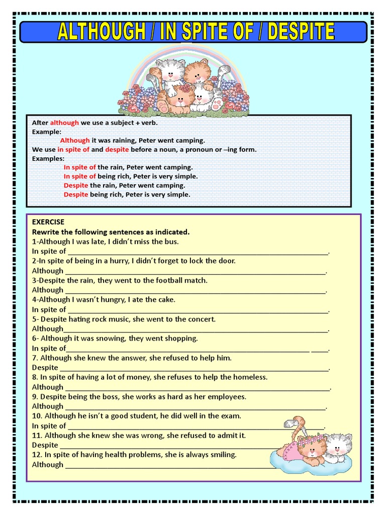 Although Exercises | PDF