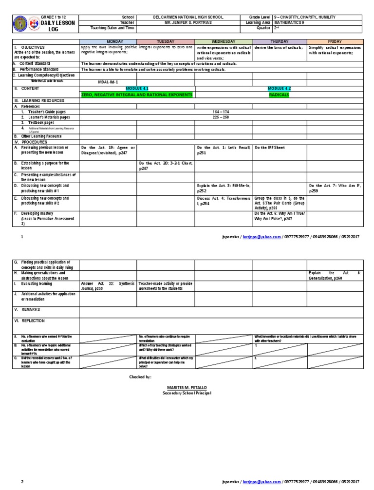 Zero, Negative Integral and Rational Exponents - Docx 2 | PDF | Applied ...